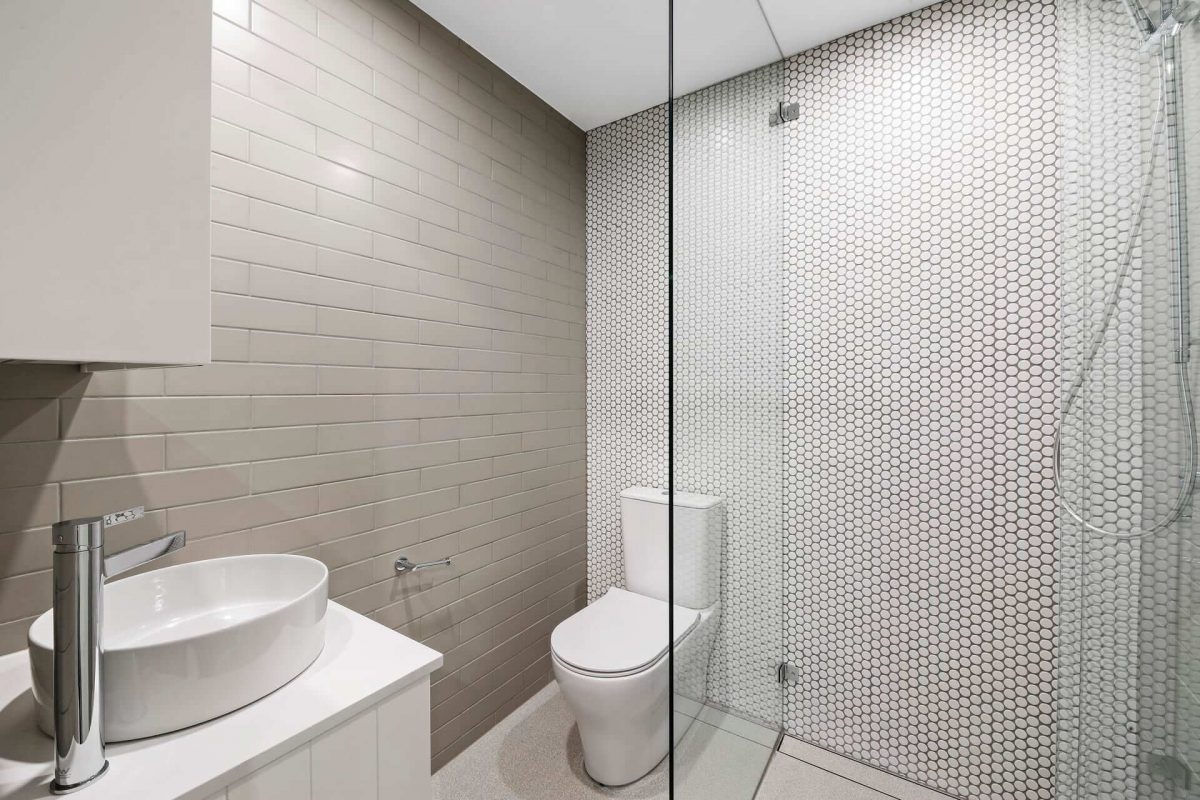 Potts-Point-bathroom | Cerastone Surfaces | Tile + Stone + Timber
